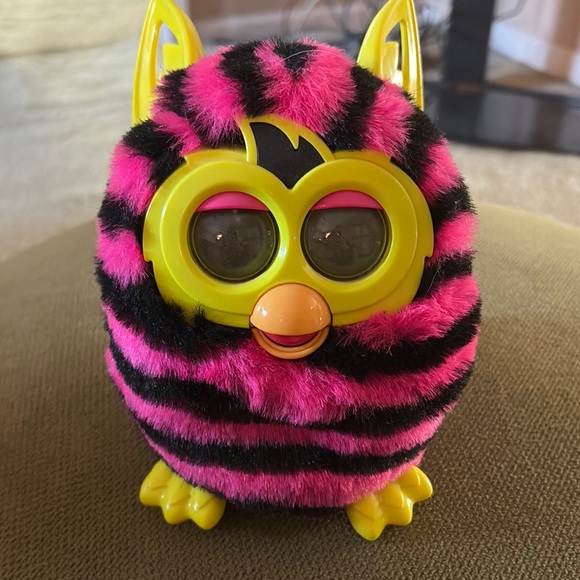 Hasbro | Toys | Furby Pink And Black Striped Toy | Poshmark